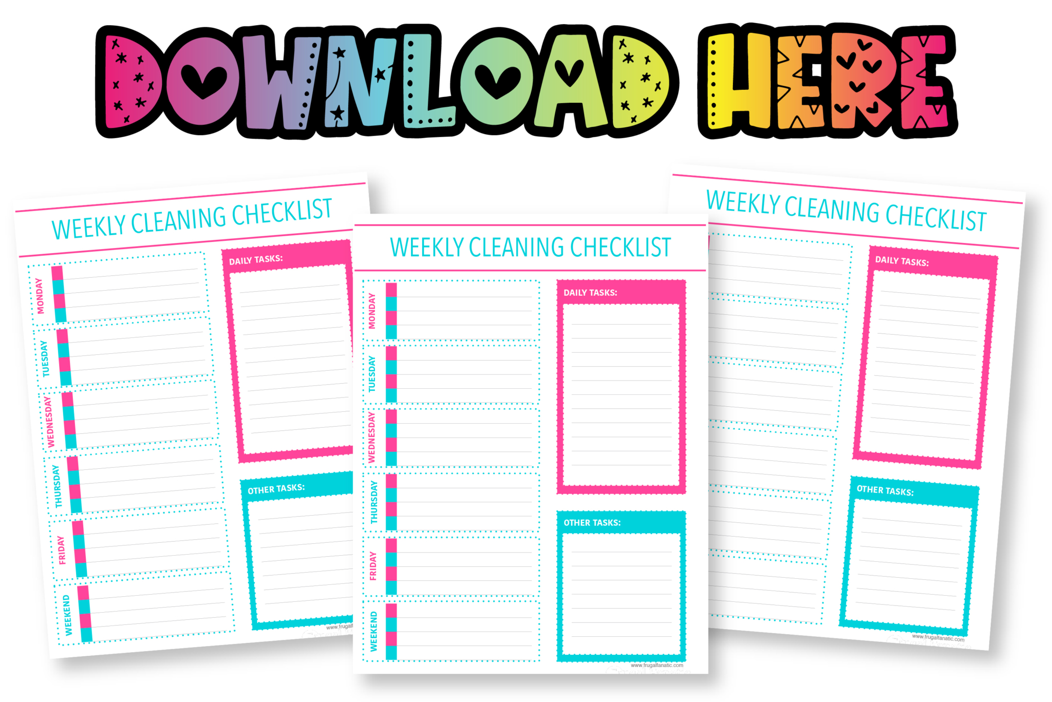 Free Printable Weekly Cleaning Checklist - Sarah Titus