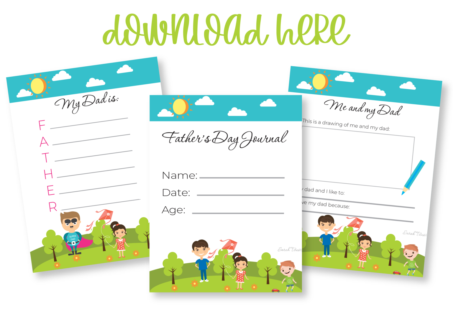 Father's Day Journal Free Printables - Sarah Titus