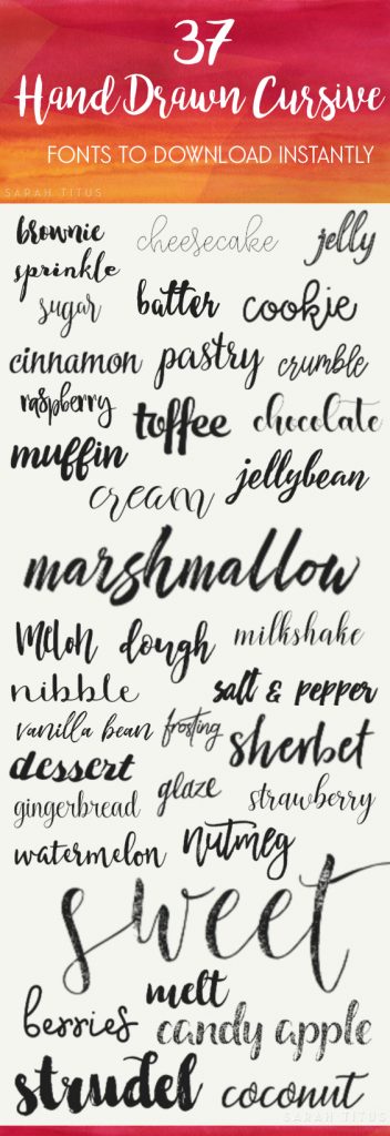 37 Hand Drawn Cursive Fonts to Download Instantly - Sarah Titus