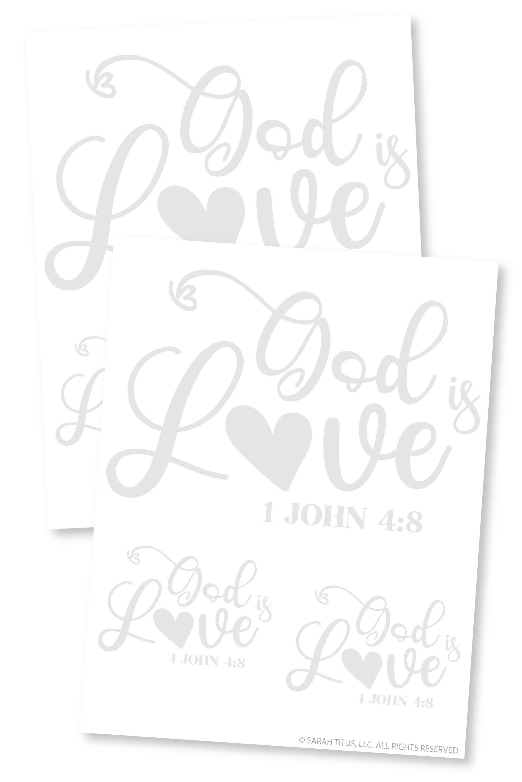 God is Love Hand Lettering Practice Sheet {1 John 4:8} - Sarah Titus