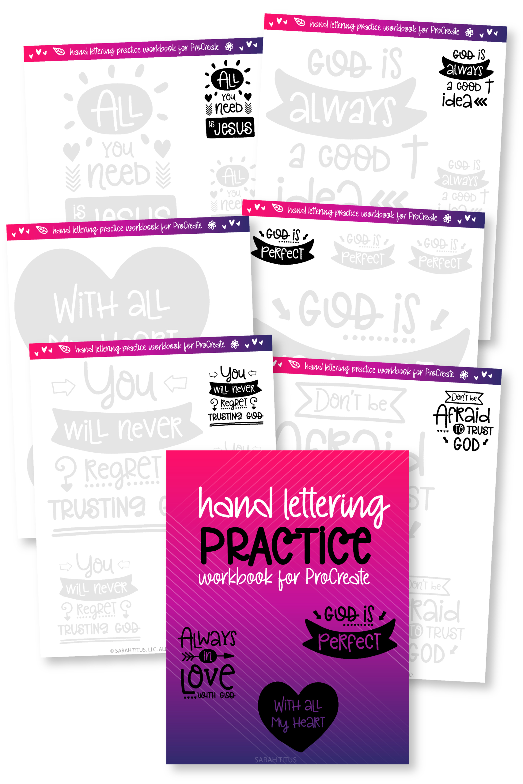 Hand Lettering Practice Workbook for ProCreate - Sarah Titus