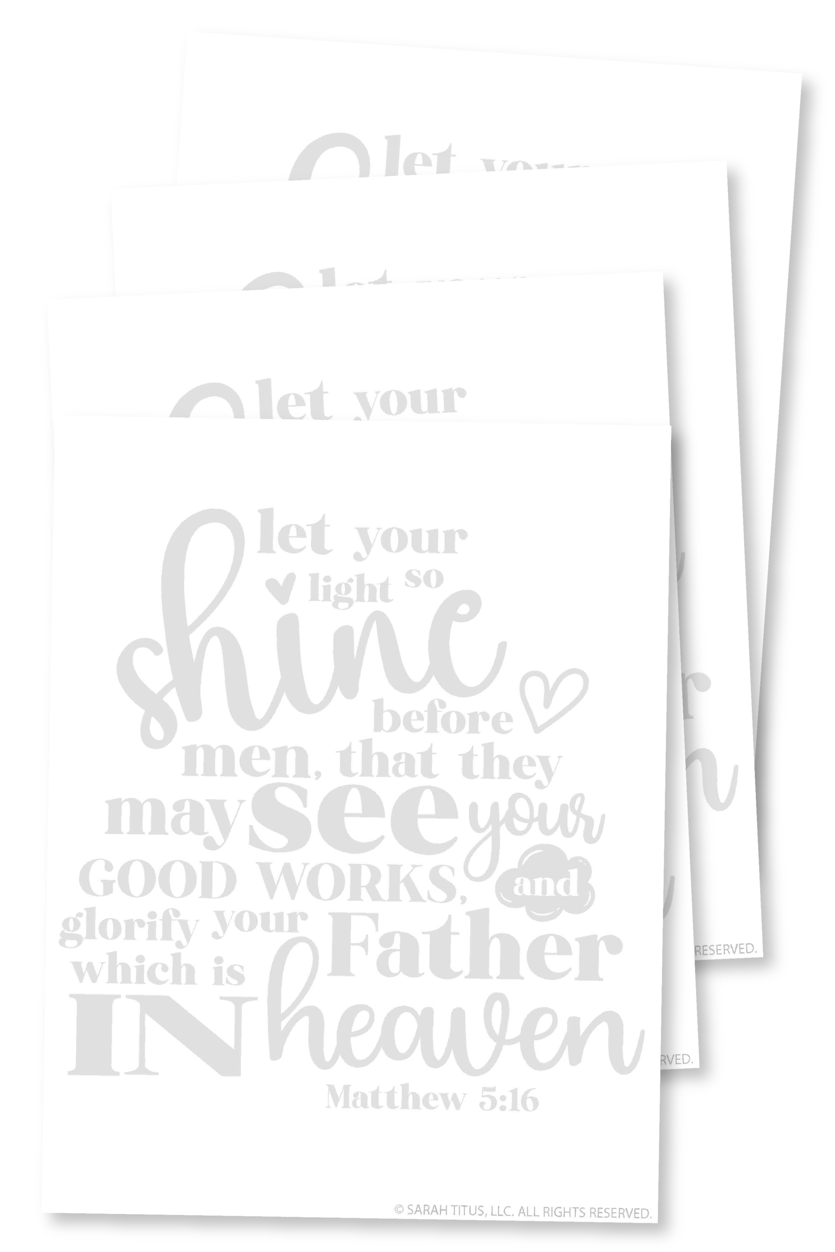 Let Your Light Shine Advanced Hand Lettering Practice Sheet - Sarah Titus