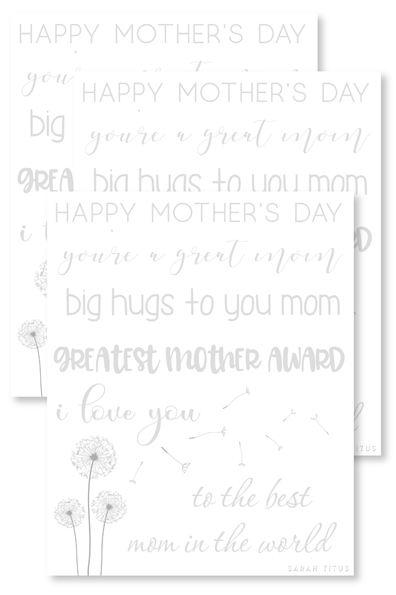 Holiday Printables: Mother's Day Archives - Sarah Titus