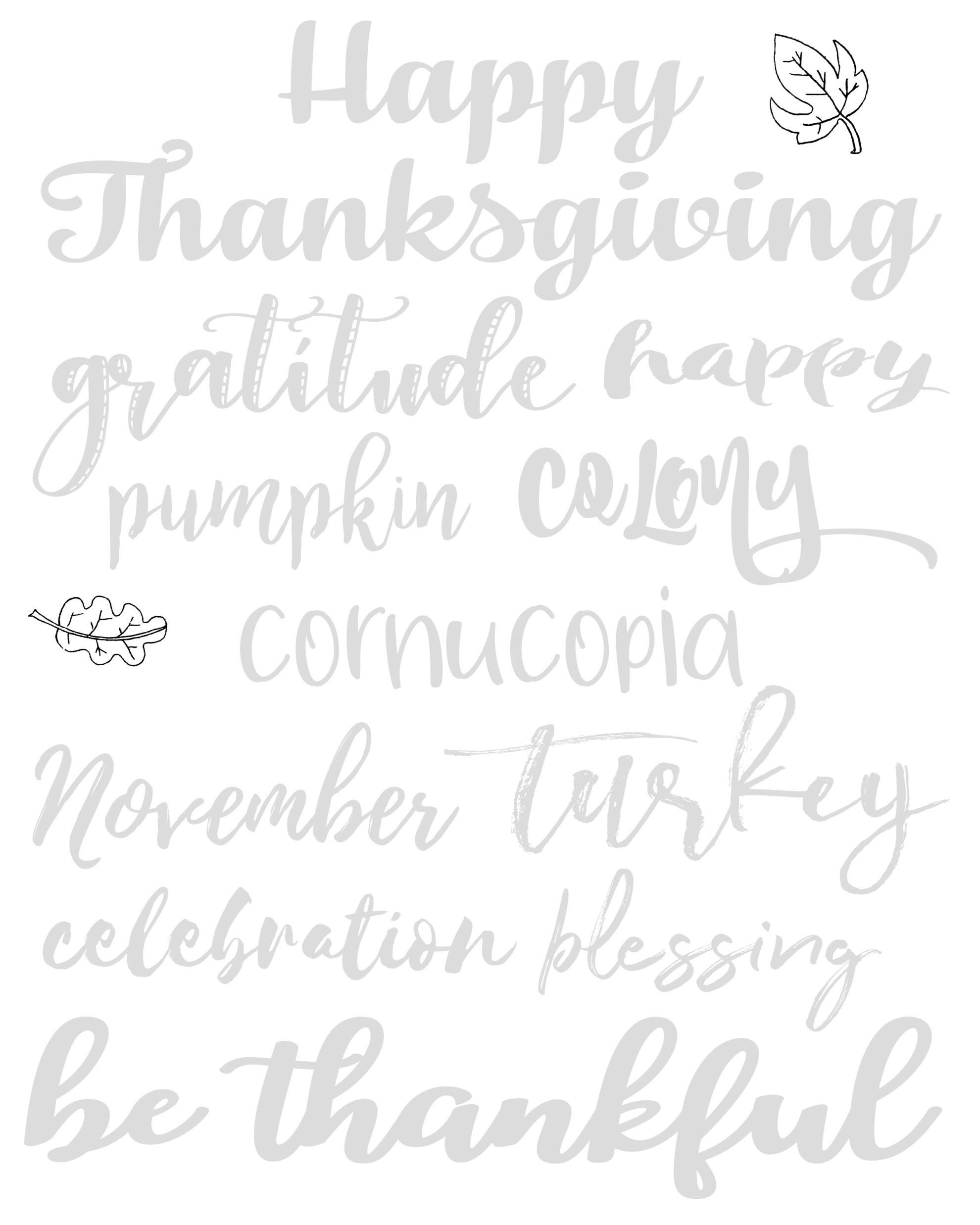 Free Thanksgiving Handlettering Practice Sheets - Sarah Titus