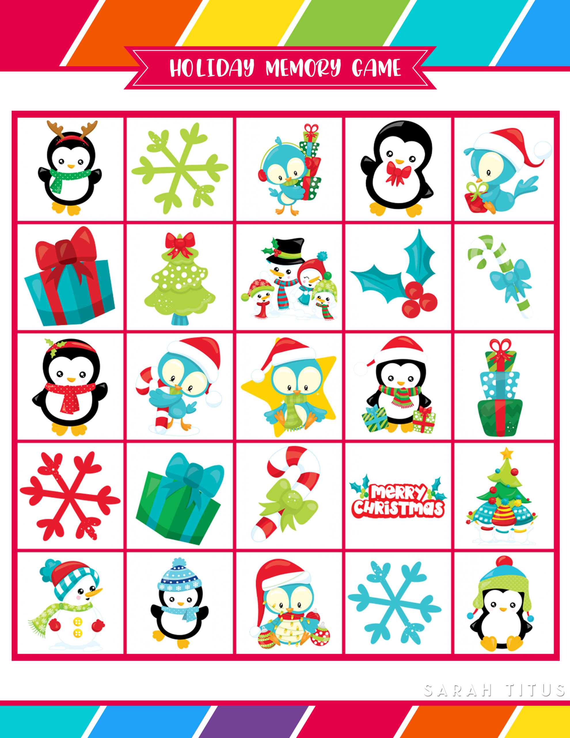 Free Printable Holiday Games That You Will Love - Sarah Titus