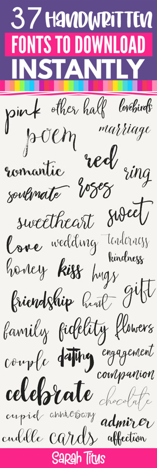 37 Handwritten Cursive Fonts To Download Instantly - Sarah Titus