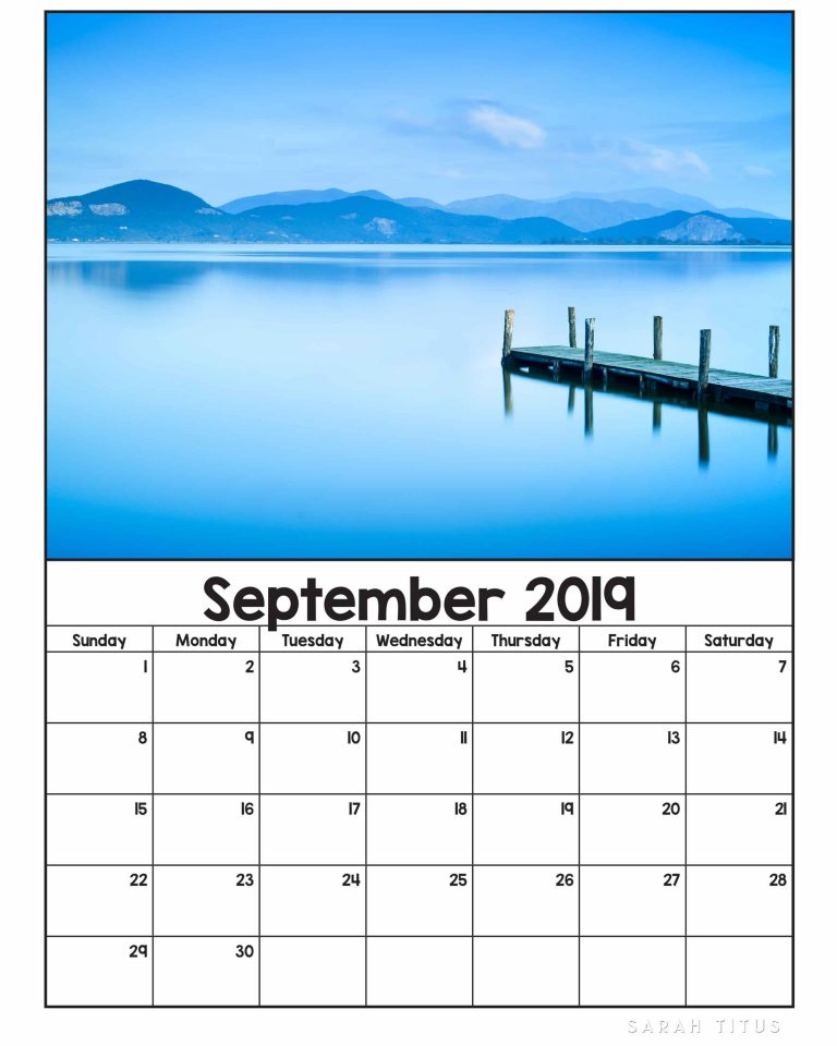 Free Printable Nature Calendars 2019 - Sarah Titus
