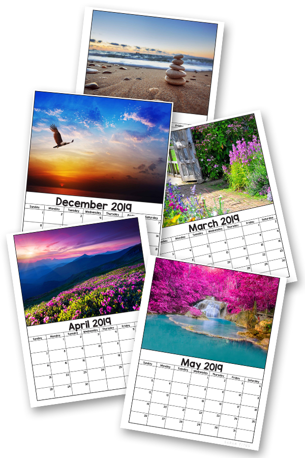 Free Printable Nature Calendars 2019 - Sarah Titus