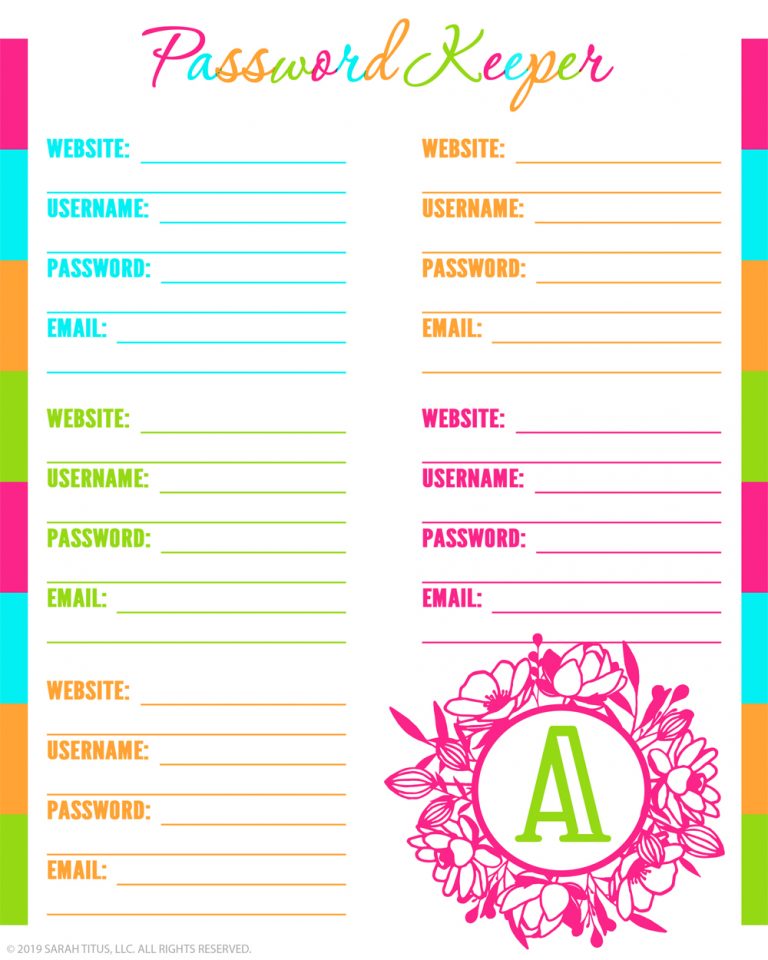 Top Free Password Keeper Printables to Download Instantly - Sarah Titus