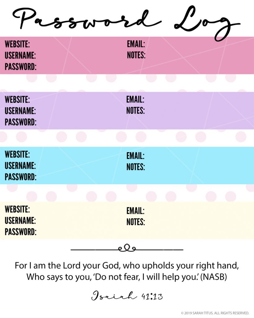 Top Free Password Keeper Printables to Download Instantly - Sarah Titus