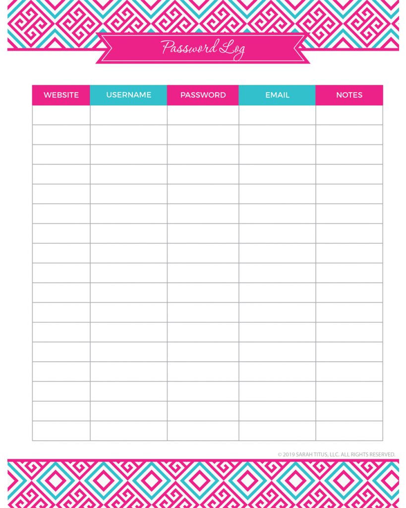 Top Free Password Keeper Printables to Download Instantly - Sarah Titus