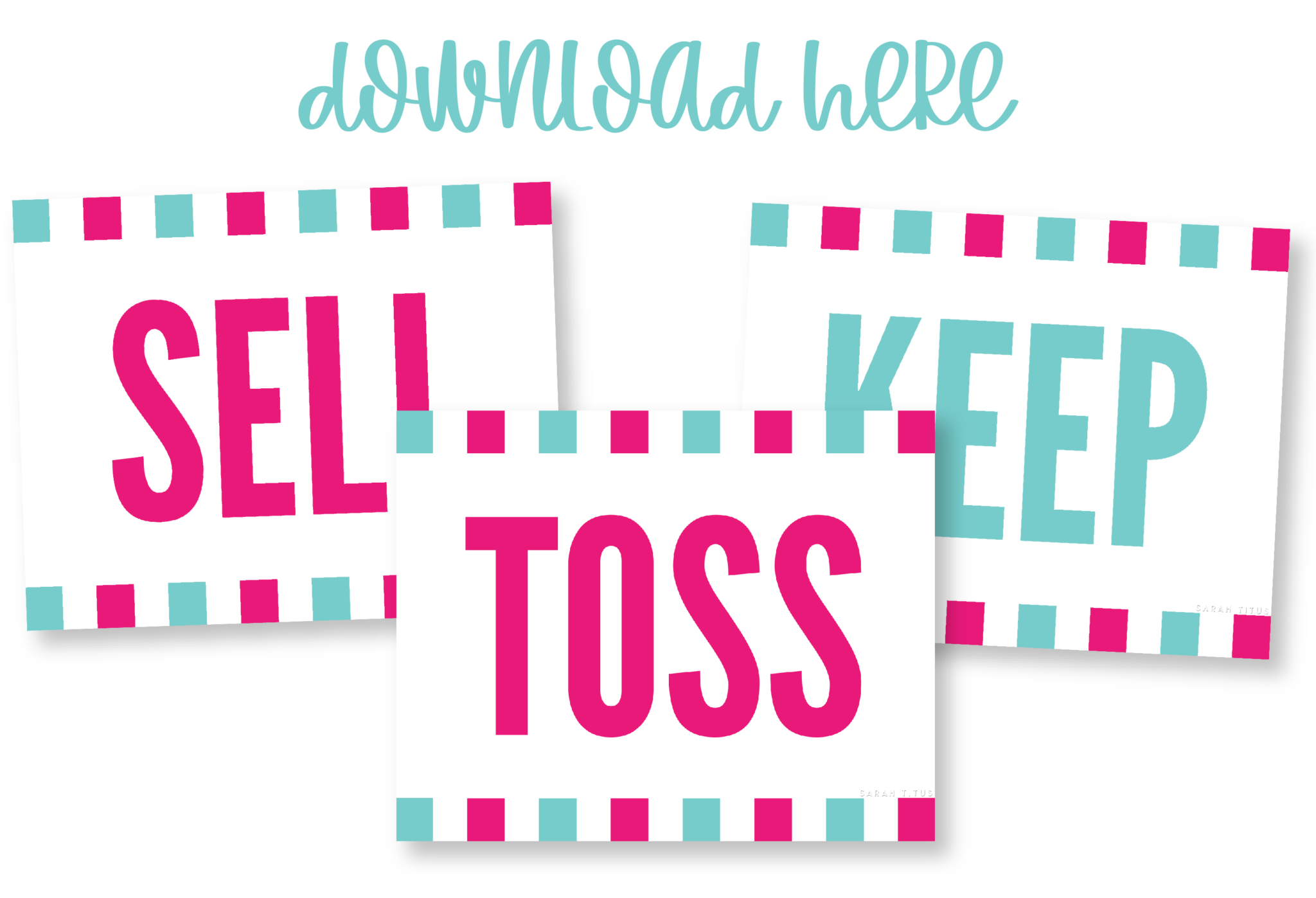 Free Printable Organization Signs (Labels) - Sarah Titus