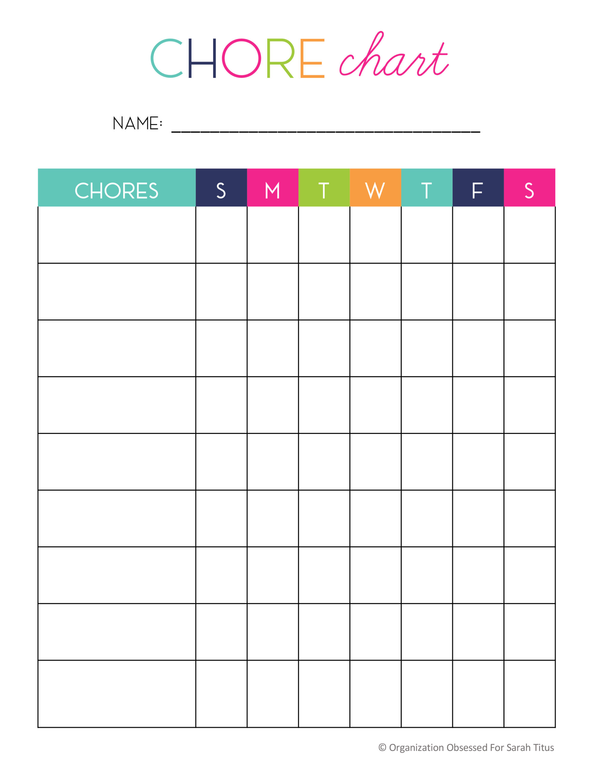 Top Free Chore Chart Printables to Download Instantly - Sarah Titus