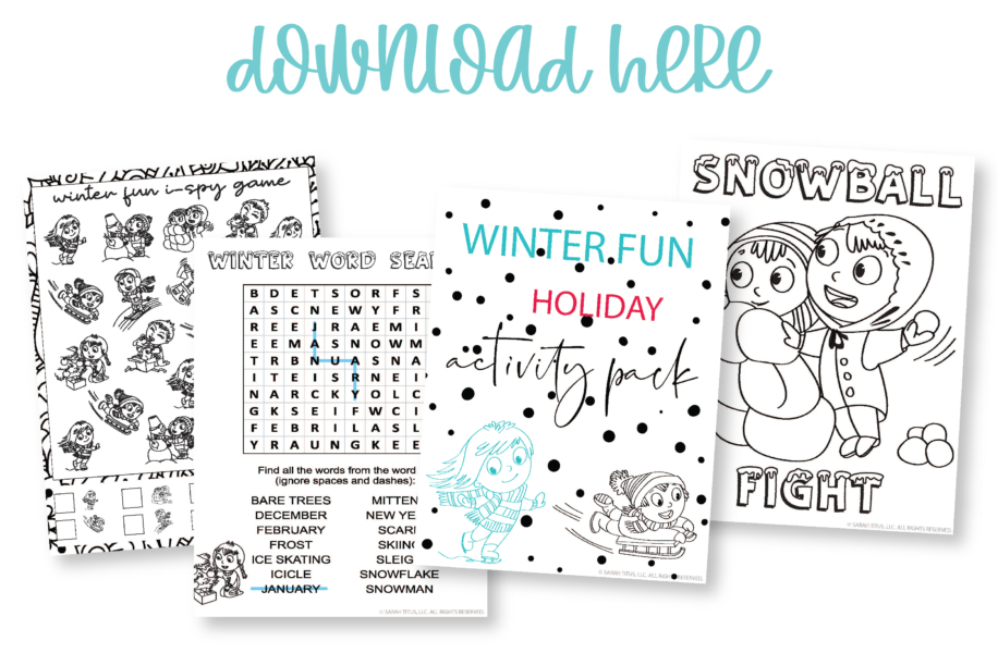 Winter Fun Printable Kids Activities Pack - Sarah Titus