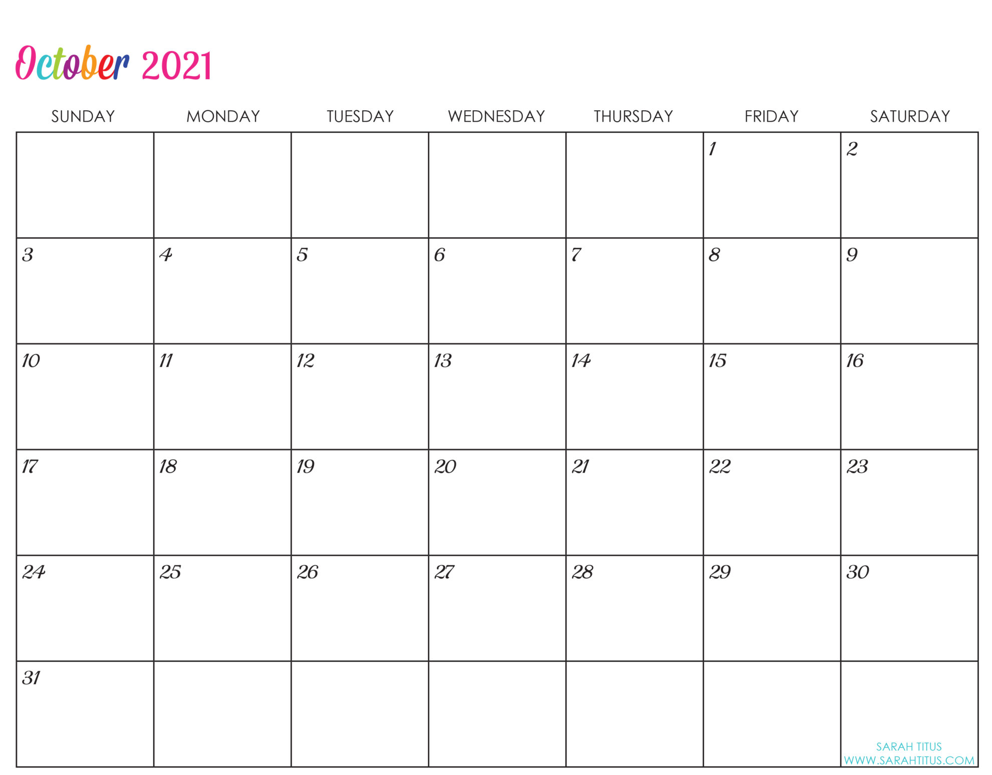 Sarah Titus Calendar 2021: Key Dates and Insights