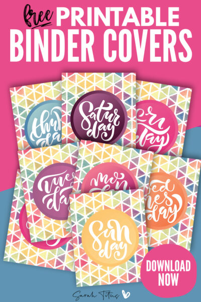 Cute Free Binder Covers Templates Watercolor Printable - Sarah Titus