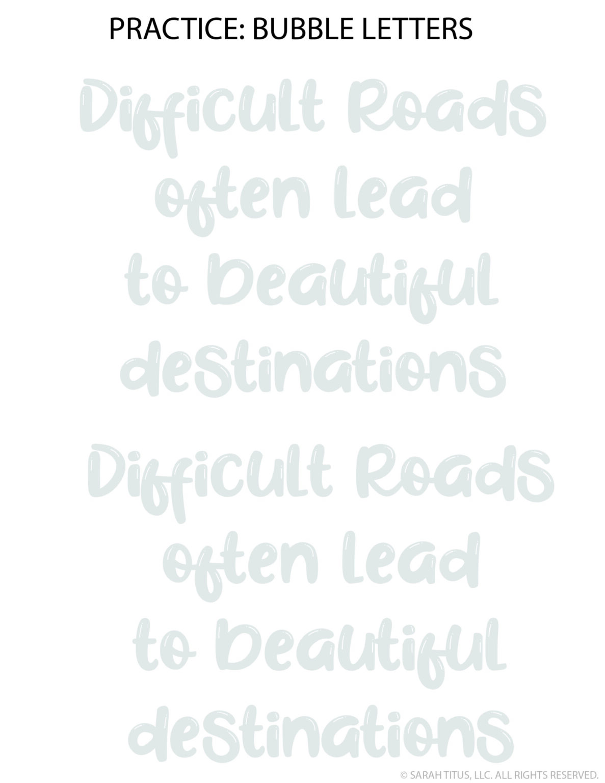 30 Awesome Motivational Quote Hand Lettering Practice Sheets - Sarah Titus