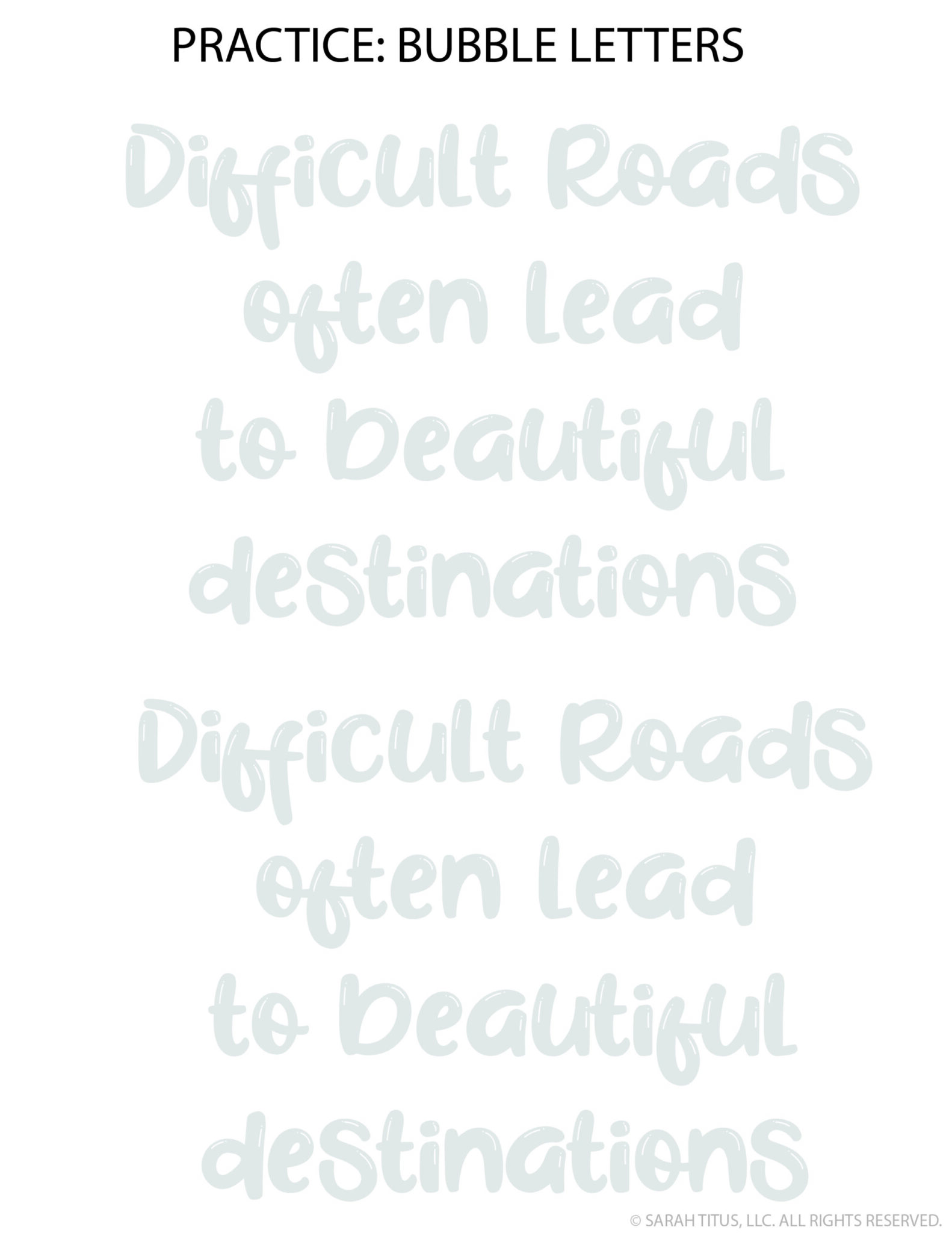 30 Awesome Motivational Quote Hand Lettering Practice Sheets - Sarah Titus