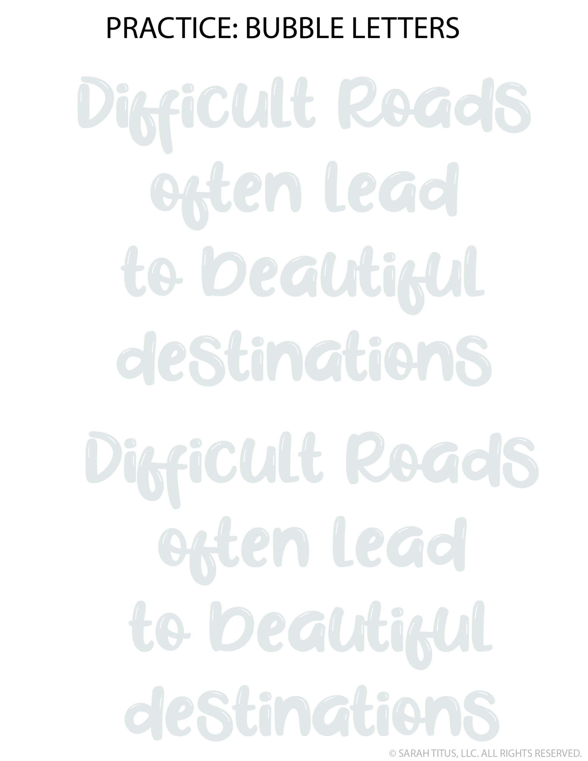 30 Awesome Motivational Quote Hand Lettering Practice Sheets - Sarah Titus