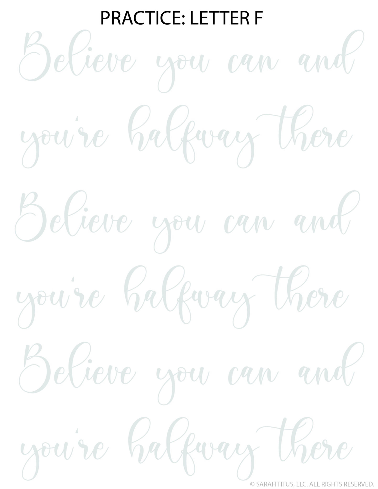 30 Awesome Motivational Quote Hand Lettering Practice Sheets - Sarah Titus