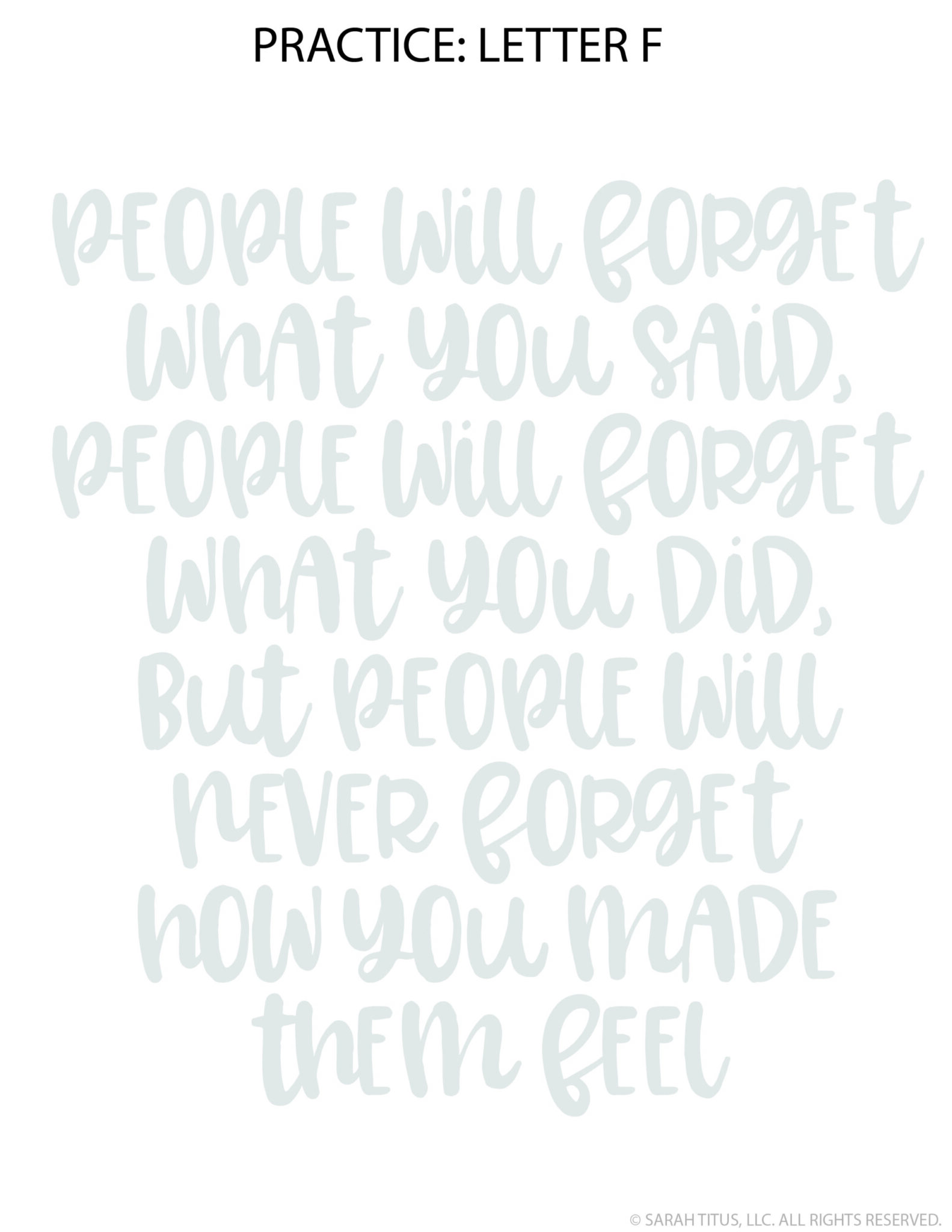 30 Awesome Motivational Quote Hand Lettering Practice Sheets - Sarah Titus