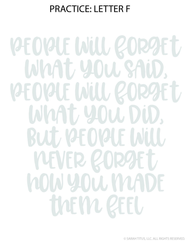 30 Awesome Motivational Quote Hand Lettering Practice Sheets - Sarah Titus