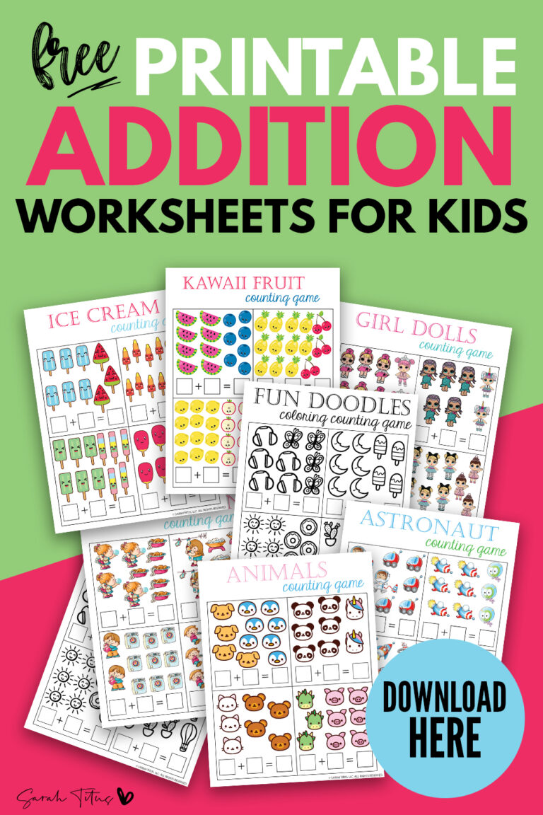 Cutest Art Addition Counting Math Worksheets Printables For Kids ...