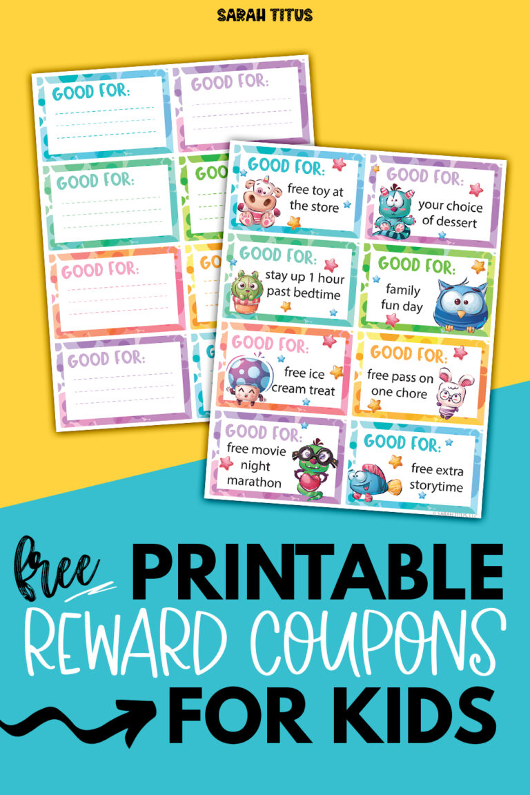 Fun Reward Printable Coupons For Kids (Boys) - Sarah Titus