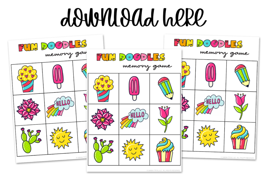 Fun Doodles Memory Games Printable For Kids To Enjoy - Sarah Titus