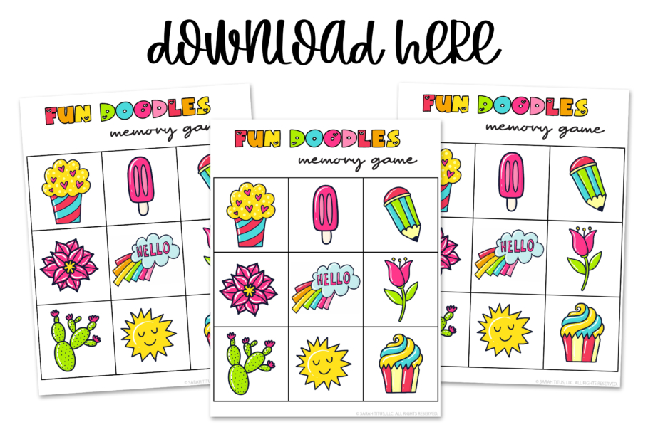 Fun Doodles Memory Games Printable For Kids To Enjoy - Sarah Titus