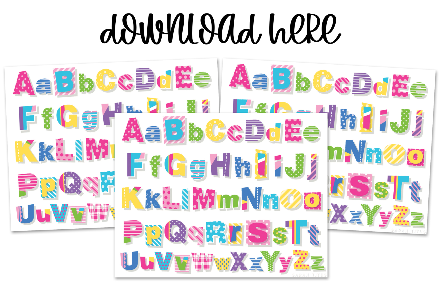 Colorful Classroom Alphabet Printable Wall Art Free - Sarah Titus