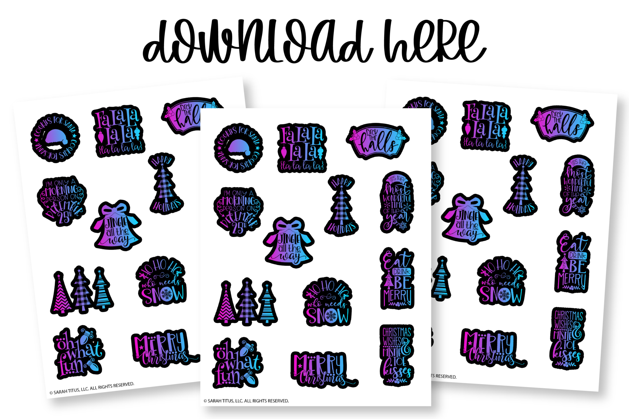 Beautiful Free Christmas Stickers For Envelopes And Cards - Sarah Titus