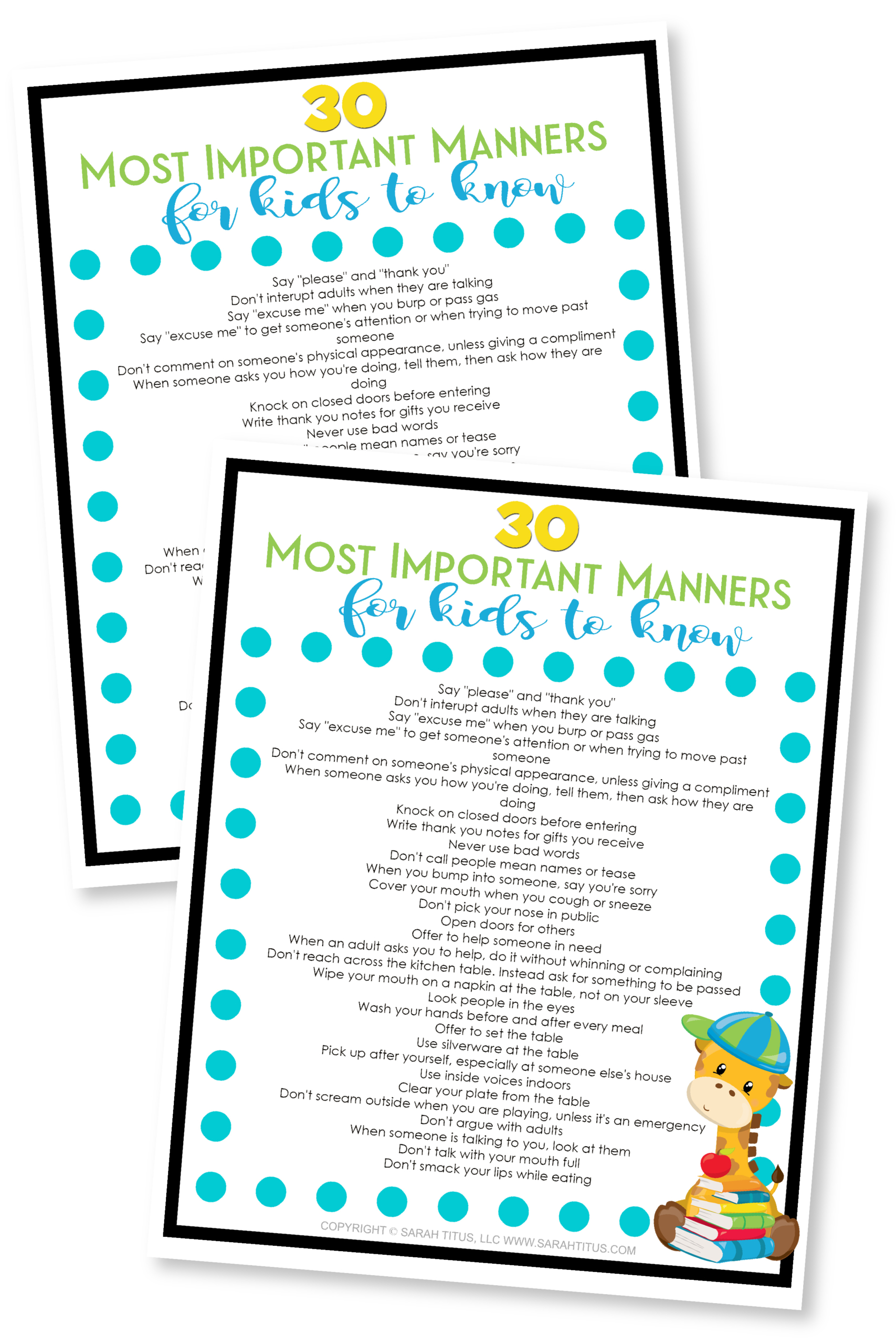 Busy Mom's Guide to Teaching Your Children Manners - Sarah Titus