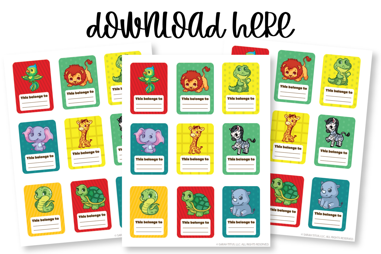 Jungle Art Personalized Book Labels Printable For Boys - Sarah Titus
