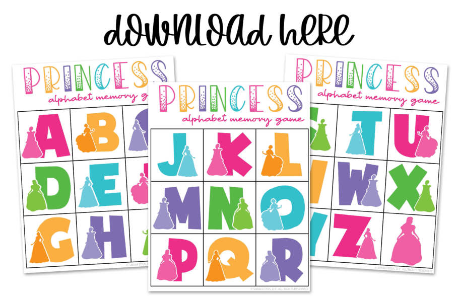 Cutest Princess Art Alphabet Memory Game Printable - Sarah Titus