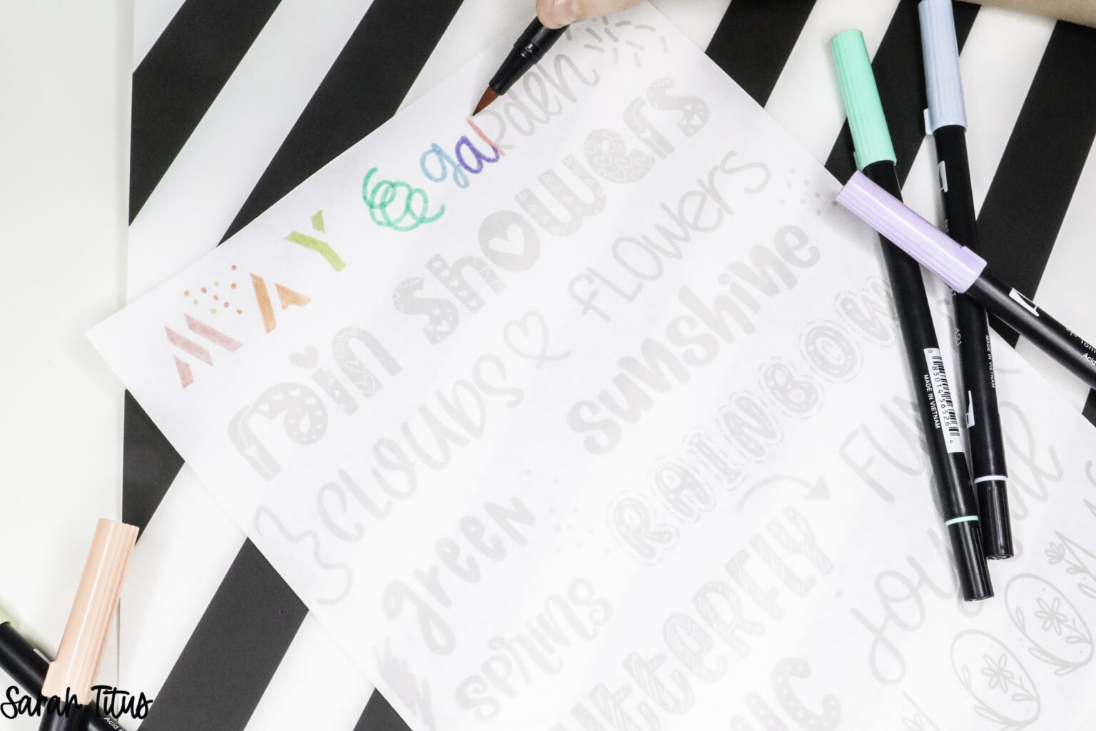 Hand Lettering Template - Worksheets for Seasons - Sarah Titus