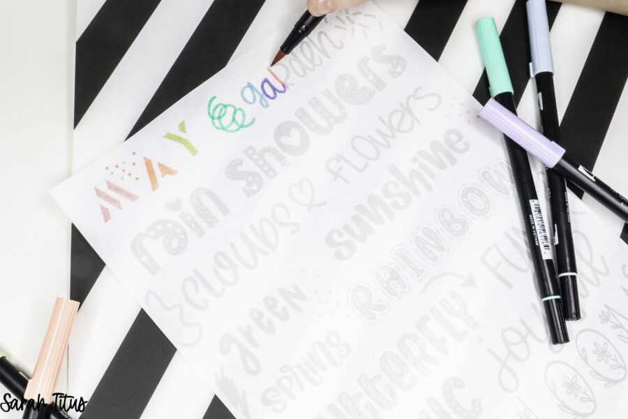 Hand Lettering Template - Worksheets for Seasons - Sarah Titus