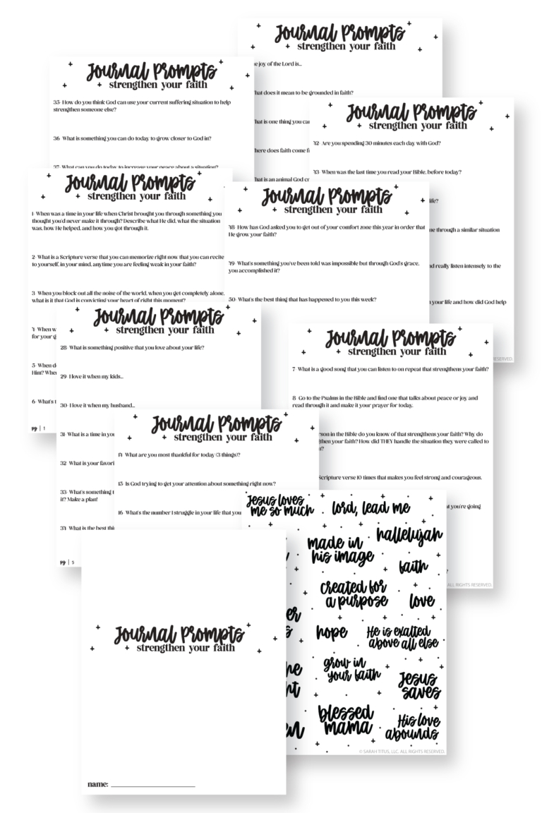 50 Free Christian Journal Prompts to Strengthen Your Faith - Sarah Titus