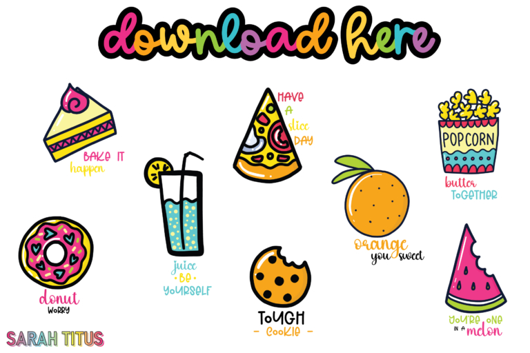 Funny Pun Food Digital Stickers - Sarah Titus