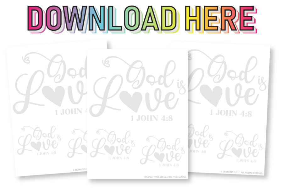 God is Love Hand Lettering Practice Sheet {1 John 4:8} - Sarah Titus