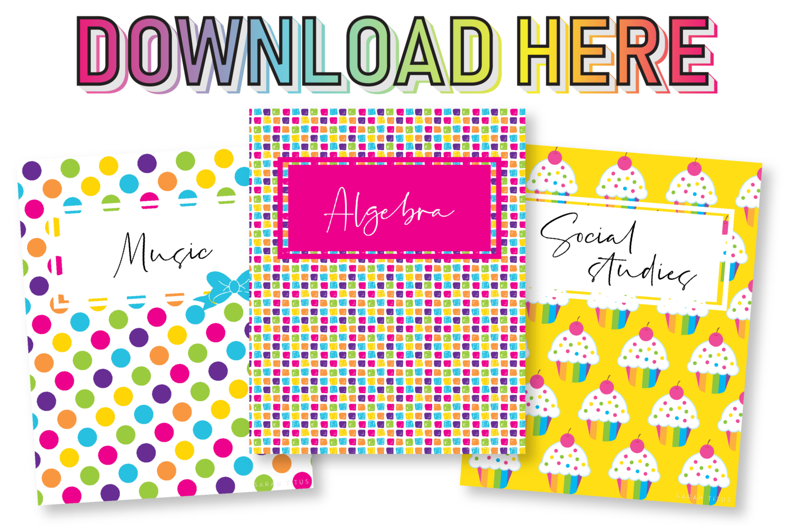 FREE 40+ Binder Covers Printables - Sarah Titus