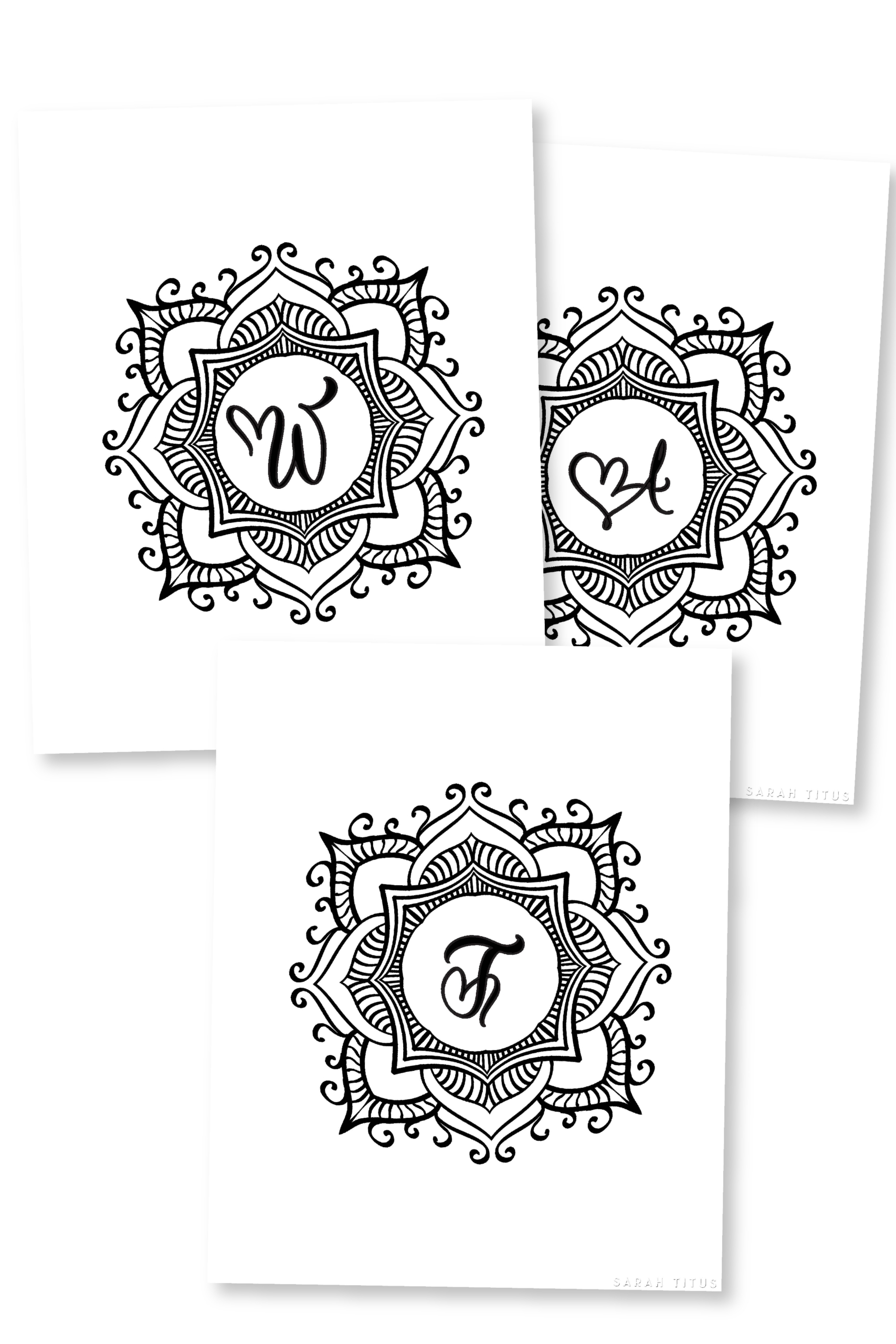 Beautiful Free Monogram Template Printable - Colorable! - Sarah Titus