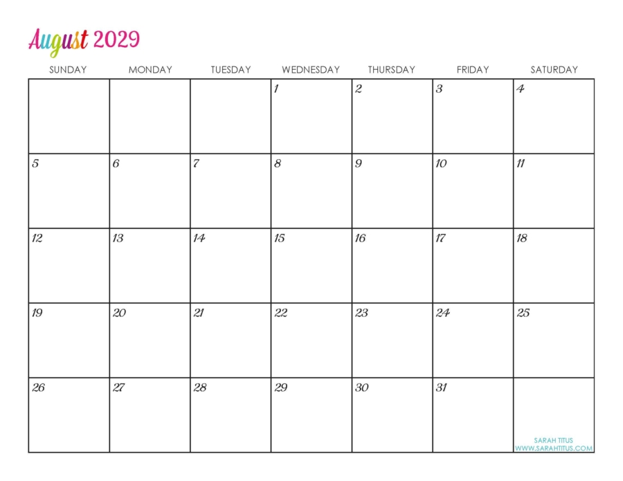 Customized Editable 2029 Free Printable Calendars Modernlifestyle360