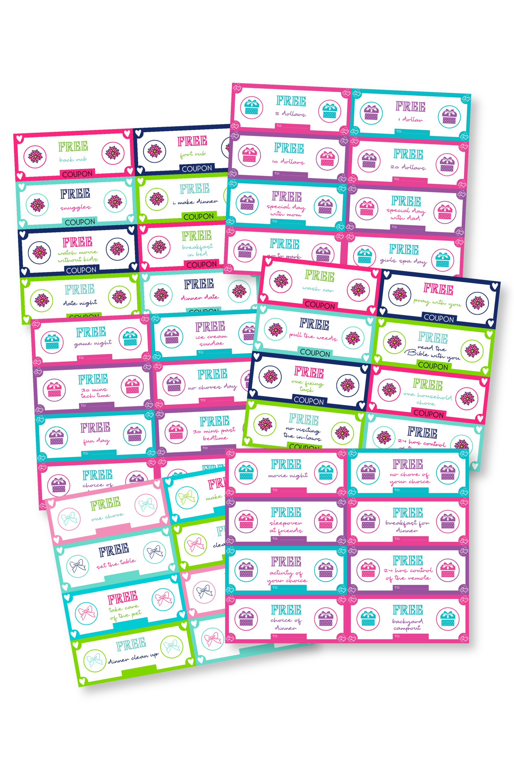 Colorful Cute Coupon Templates For Gifts Printables - Sarah Titus