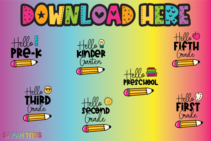 Teacher Hello Grade Digital Stickers - Sarah Titus