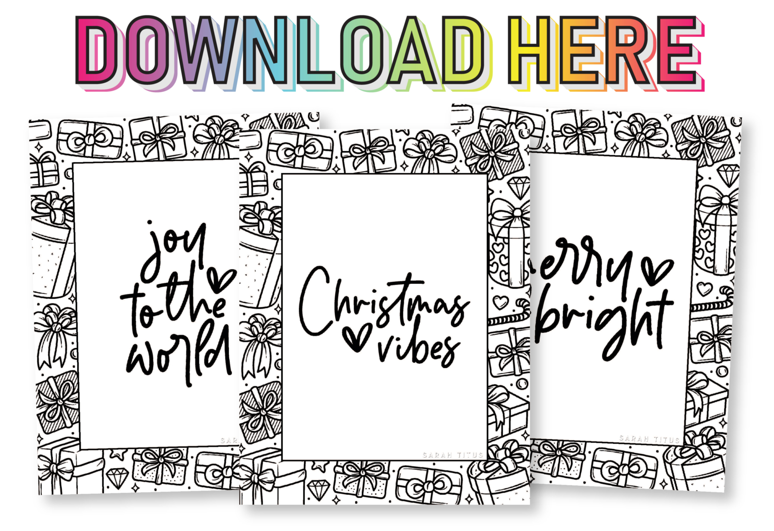 Christmas Coloring Sheets - Sarah Titus