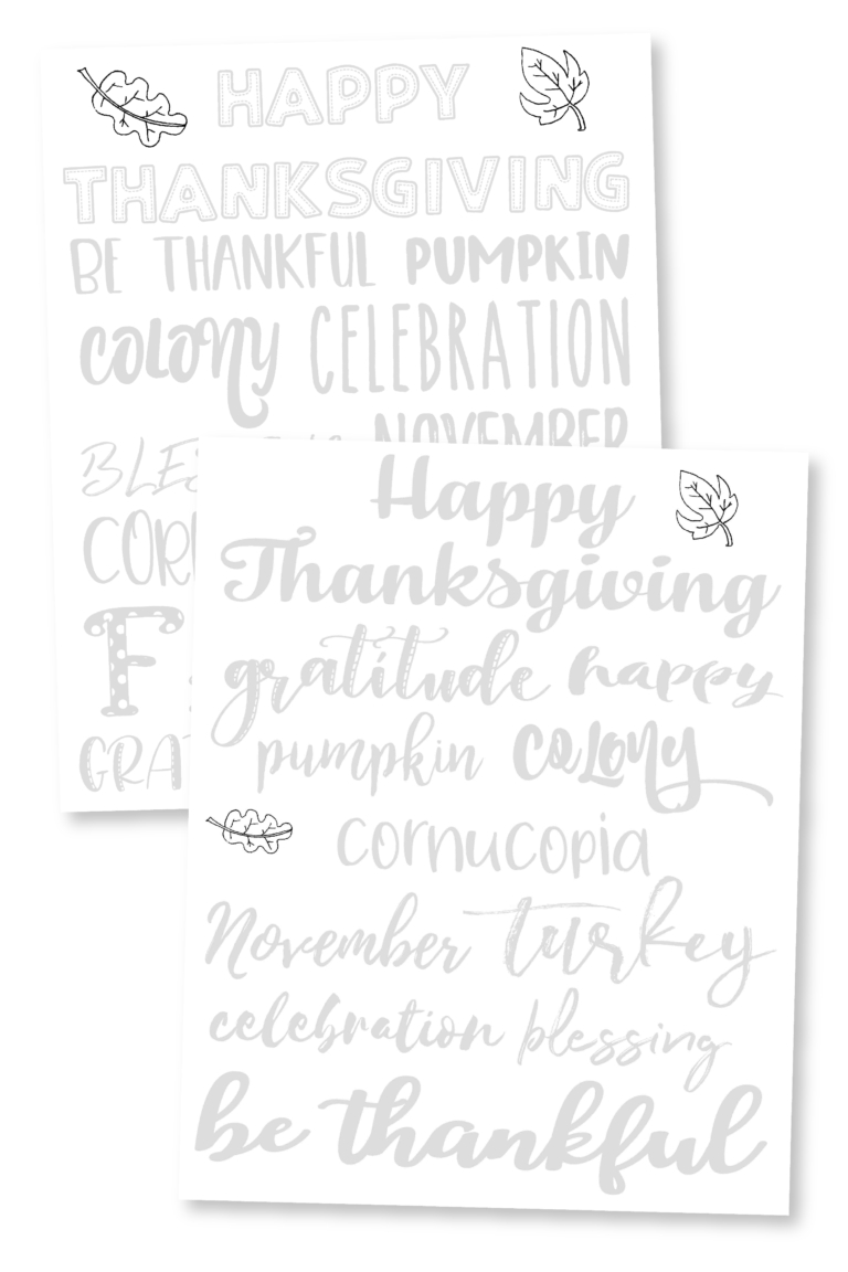 Hand Lettering Template - Worksheets for Seasons - Sarah Titus