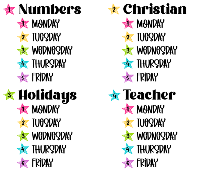 Colorful Stars Numbers Digital Planner Stickers - Sarah Titus