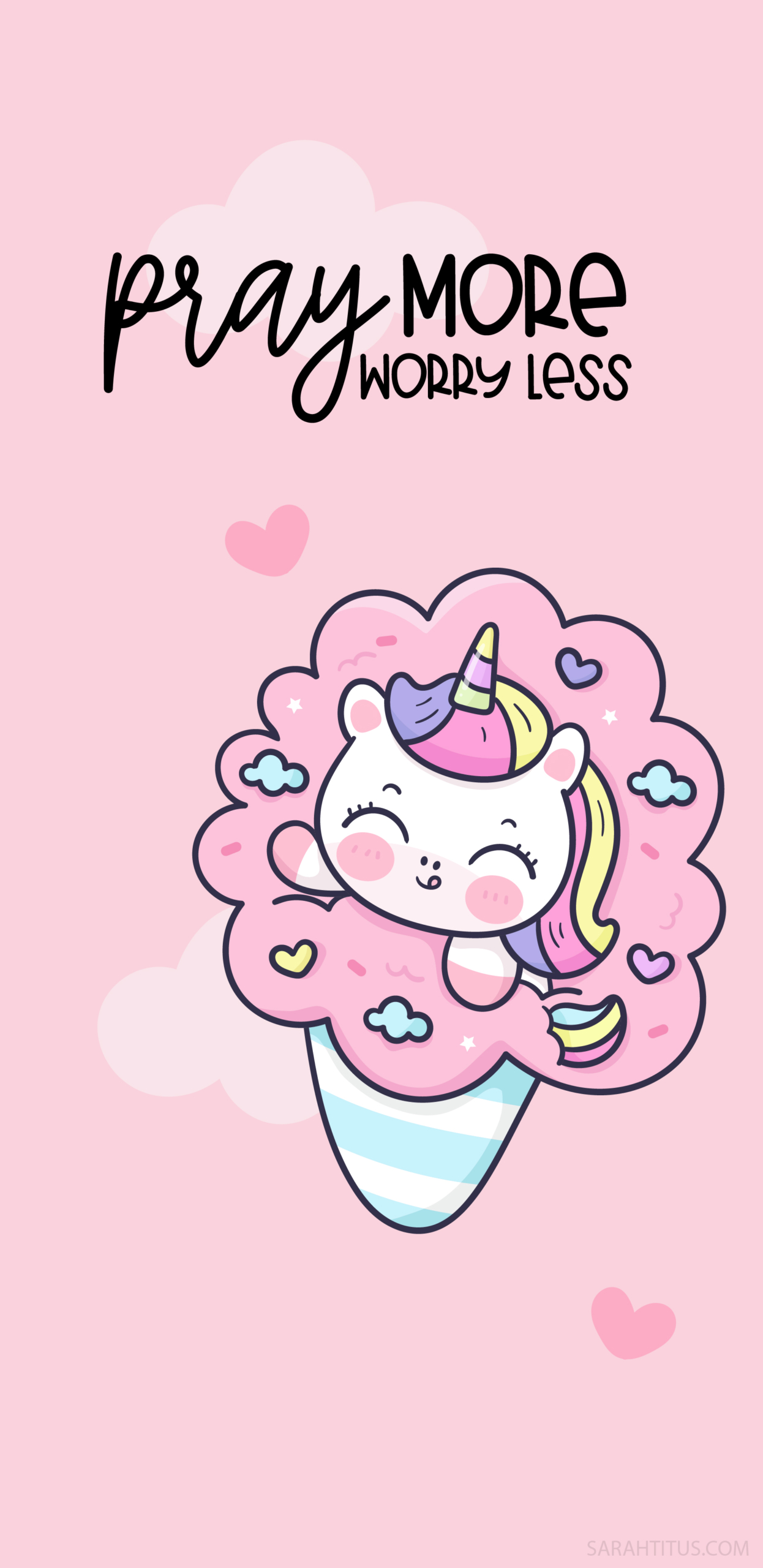 Pray More Worry Less Wallpaper - Sarah Titus