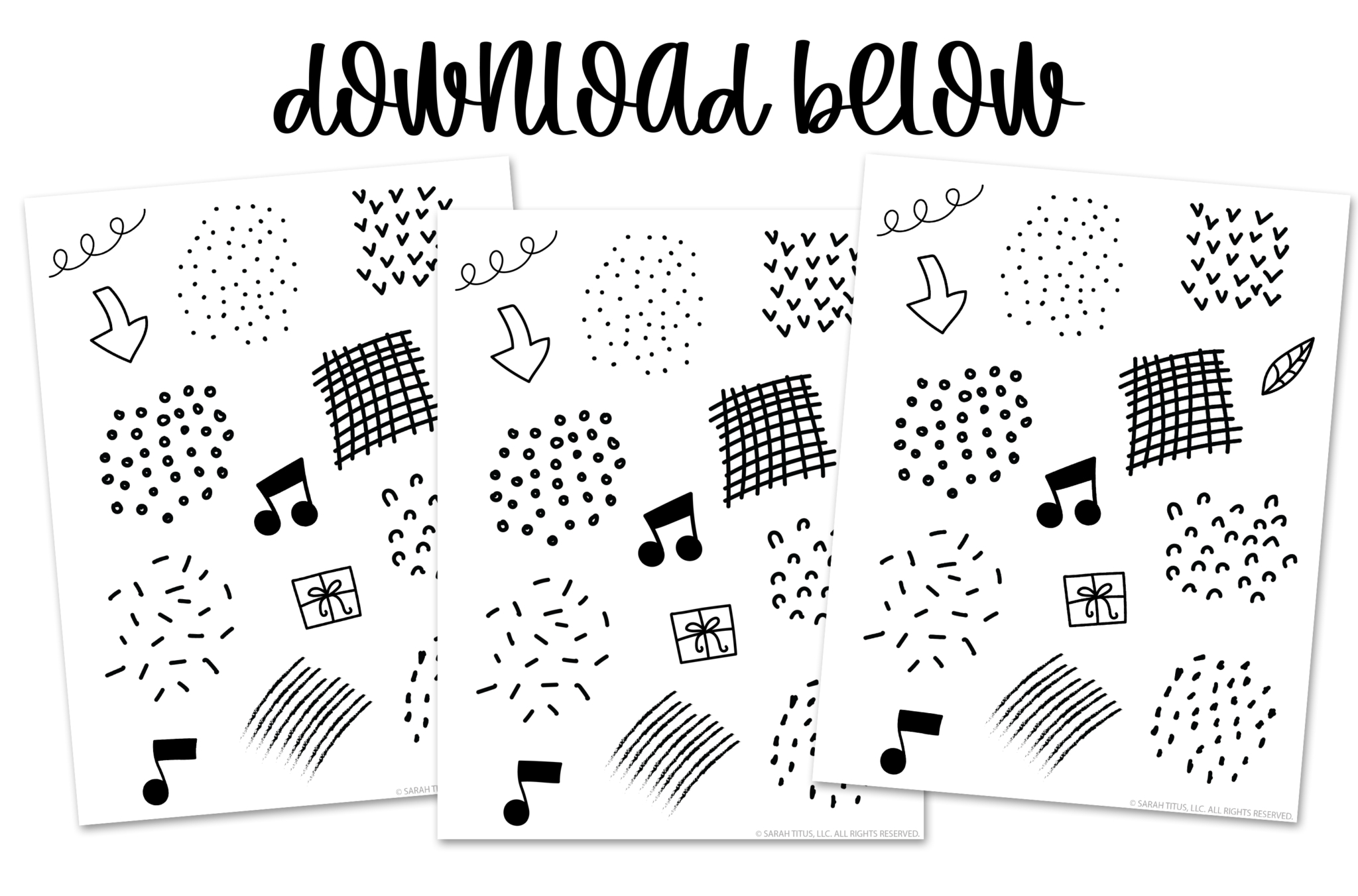 150+ Black and White Planner Stickers - Sarah Titus